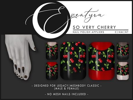 Second Life Marketplace - Eventyra - Legacy Nail HUD - So Very Cherry